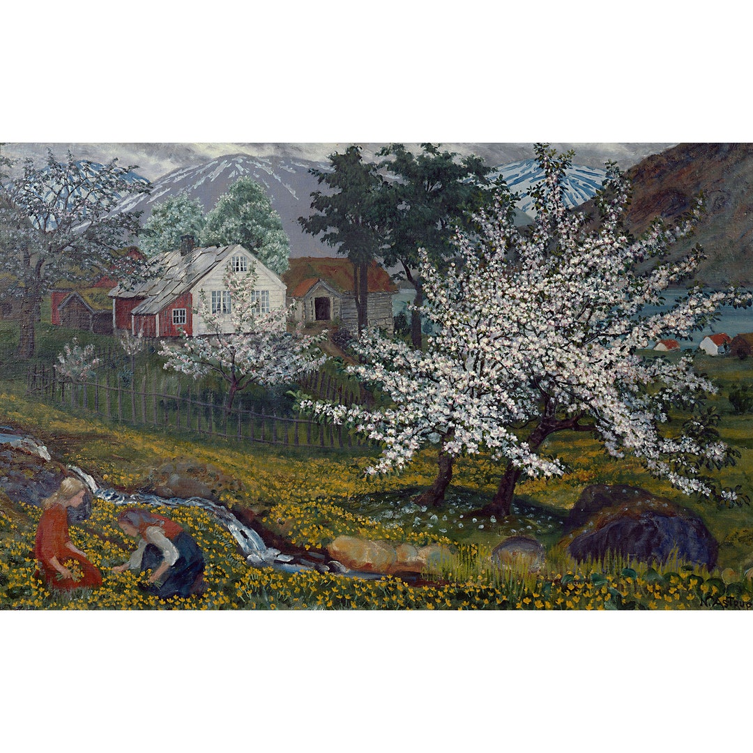 Nikolai Astrup : Blossoming Apple Tree, Stromsbo Farm (c. 1912 ...