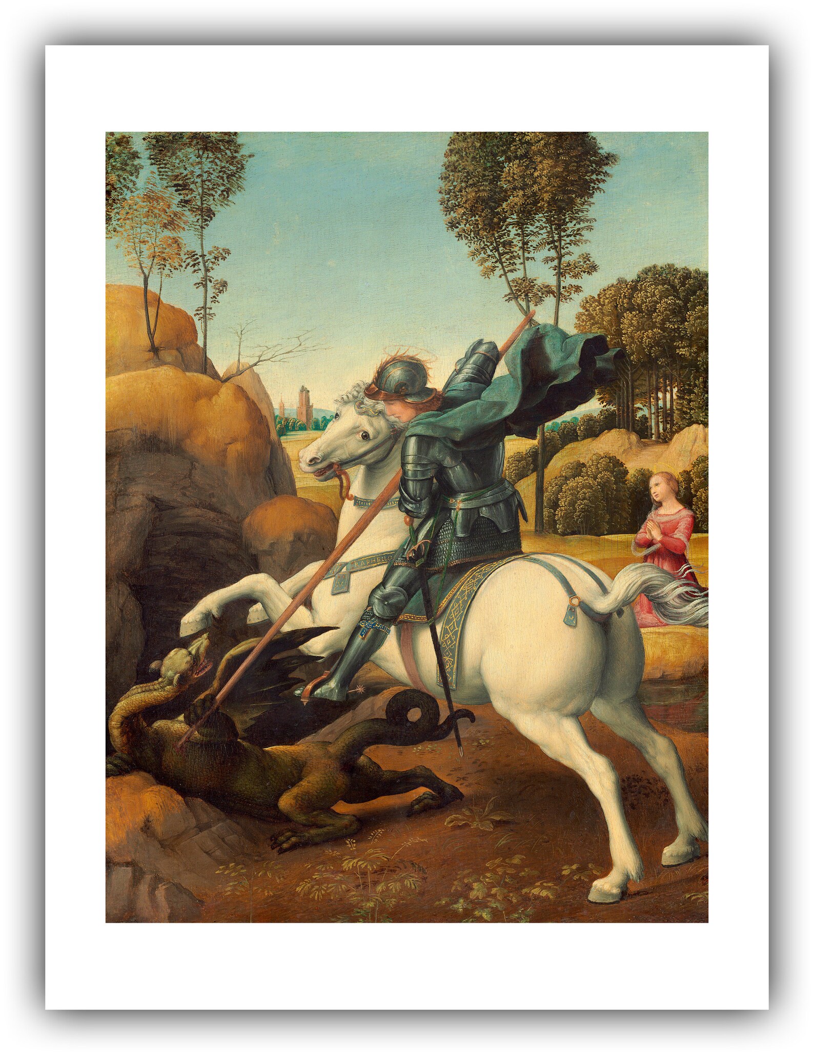 Raphael : saint George and the Dragon c. 1506 | Etsy