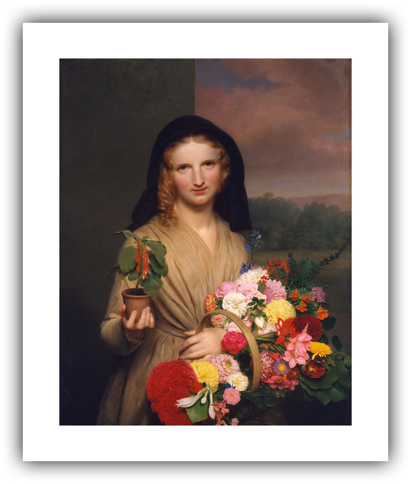 Charles Cromwell Ingham : The Flower Girl 1846 | Etsy