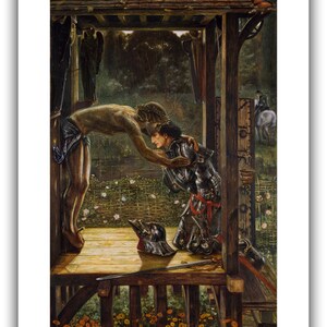 Edward Burne-jones : the Merciful Knight (1863) - Giclee Fine Art Print ...