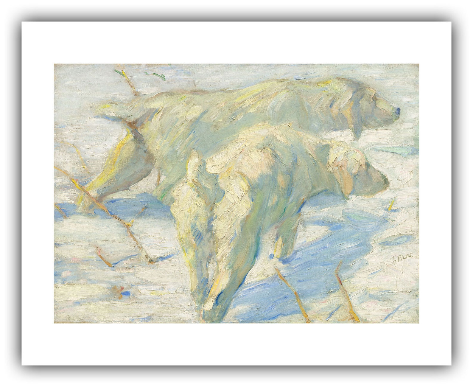 Franz Marc : Siberian Dogs in the Snow 1909/1910 Giclee | Etsy