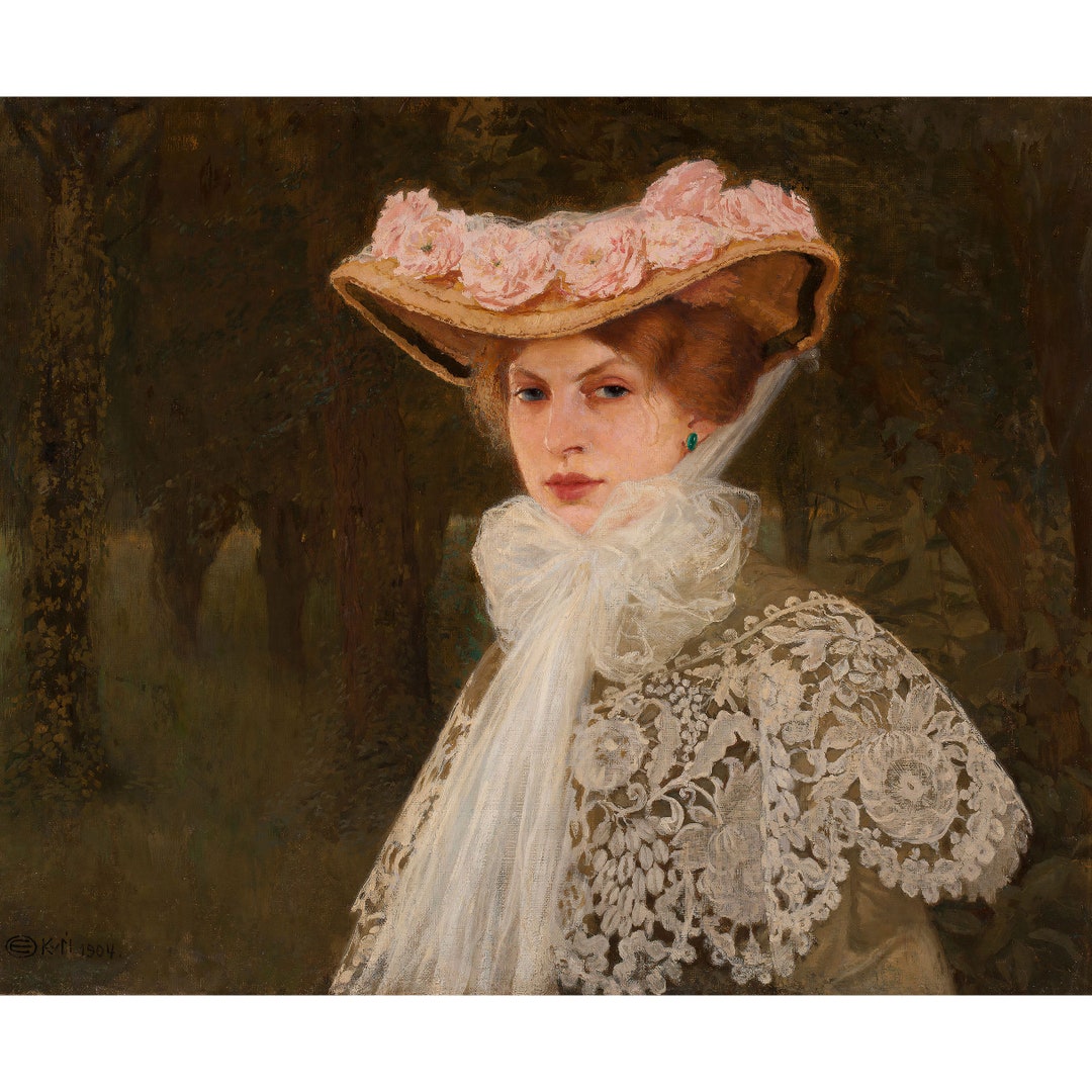 Edward Okun : Portrait of the Artist's Wife, Zofia Okuniowa Nee ...