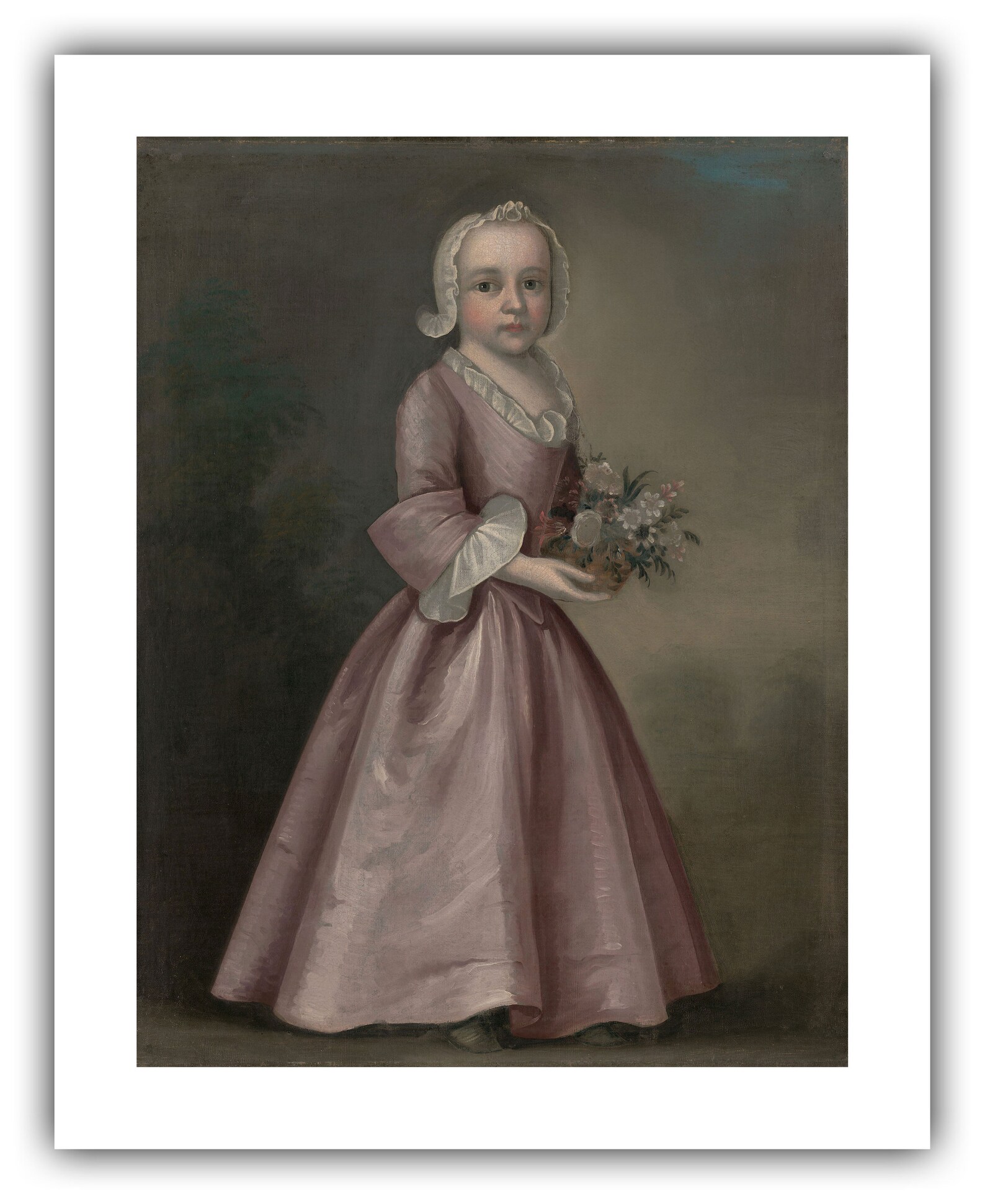 Joseph Badger : Little Girl Holding Flowers (c. 1750-1760) - Giclee ...