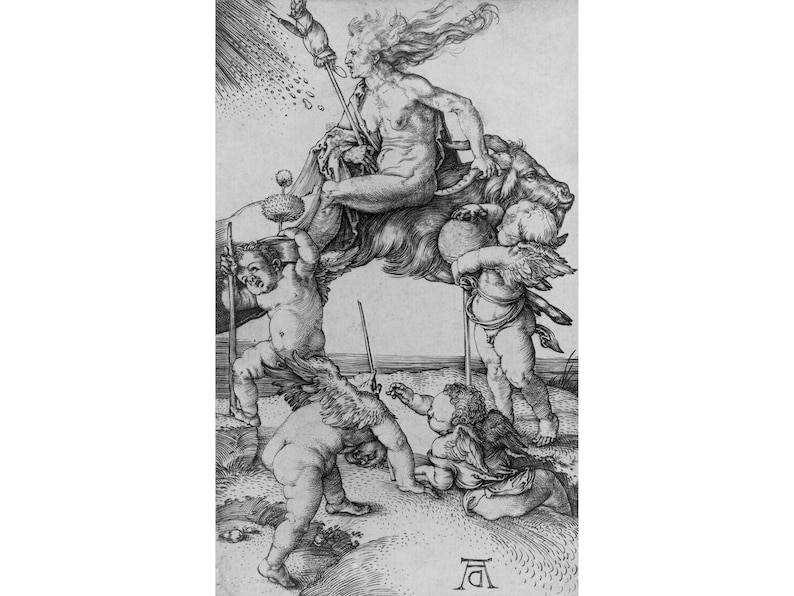 Albrecht Durer : Witch Riding Backwards on a Goat c. 1500 - Etsy