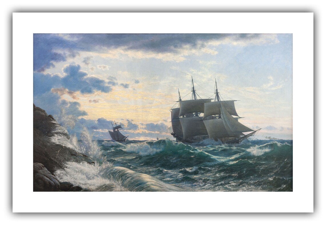 Carl Rasmussen : Ships Clear Land the Morning After a Storm (1878 ...