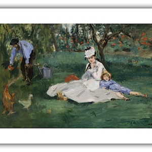Edouard Manet : the Monet Family in Their Garden at Argenteuil (1874 ...