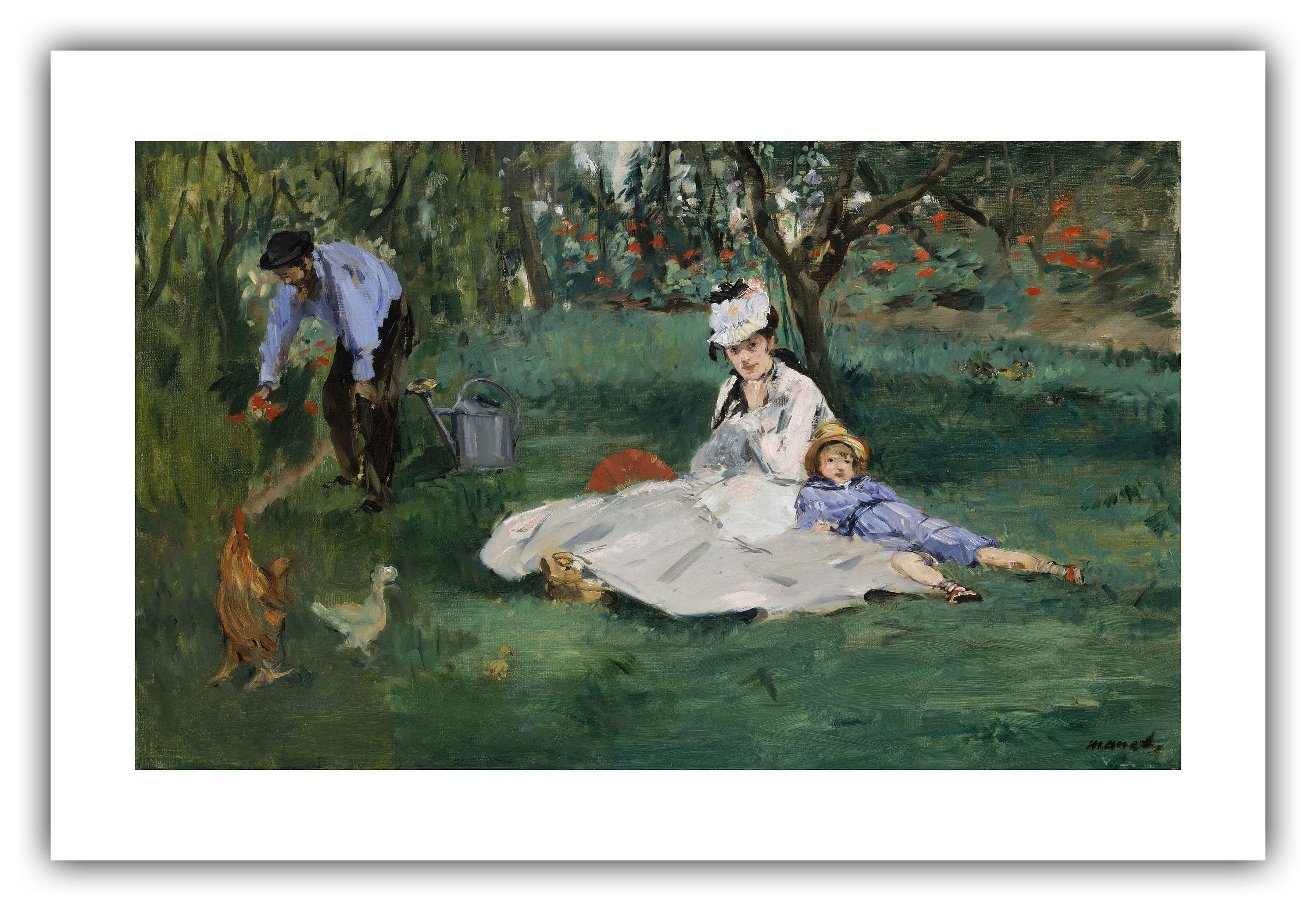 Edouard Manet : the Monet Family in Their Garden at Argenteuil - Etsy UK