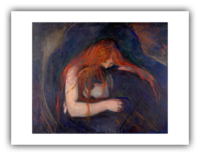 Edvard Munch : Vampire love and Pain 1895 Giclee Fine - Etsy