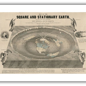 Orlando Ferguson : Map of the Square and Stationary Earth (1893 ...
