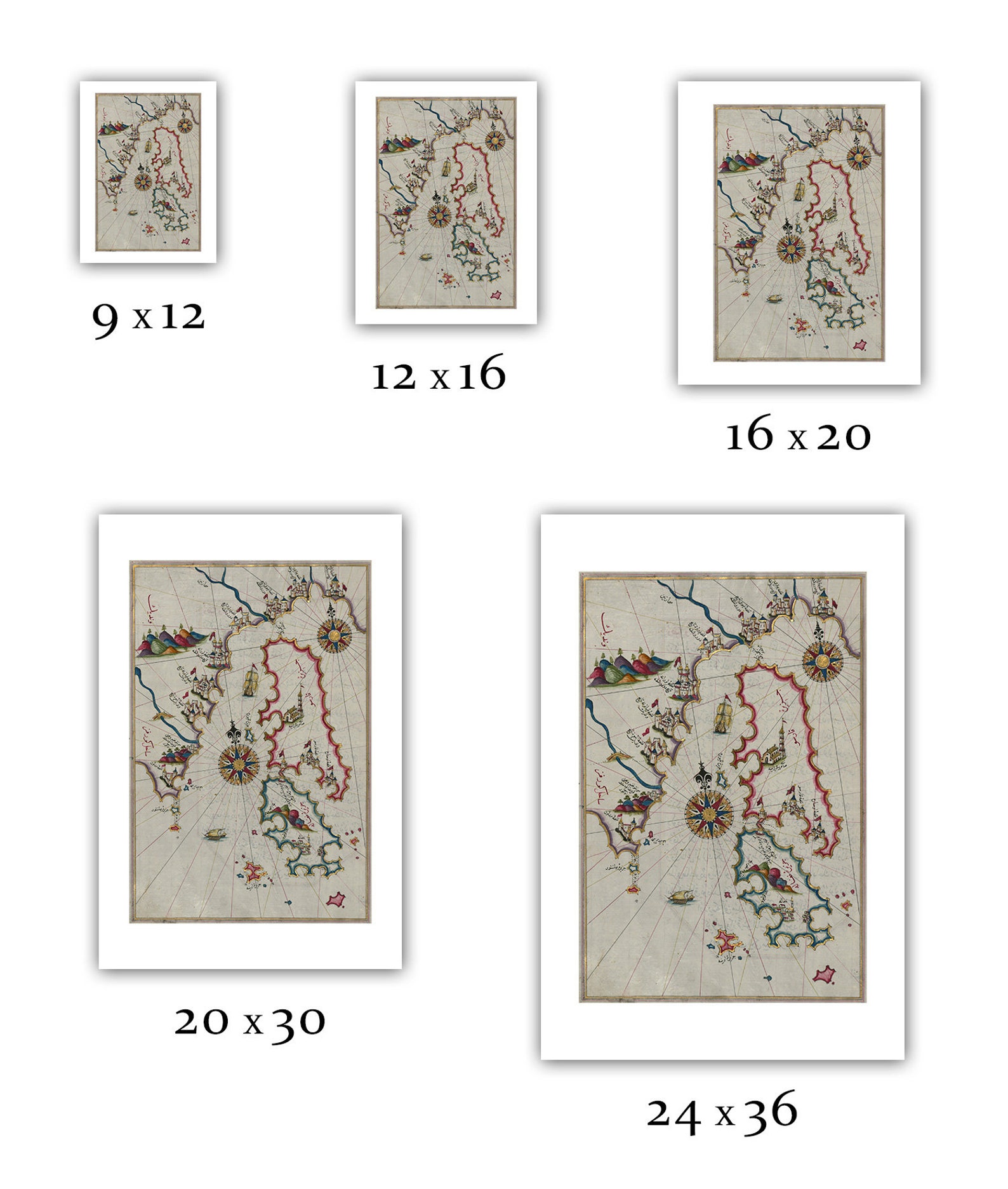 Piri Reis (muhyiddin Piri Bey) : Map of the Islands of Cres, Losinj ...
