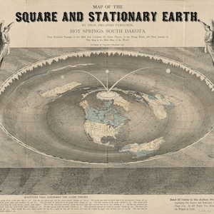 Orlando Ferguson : Map of the Square and Stationary Earth (1893 ...