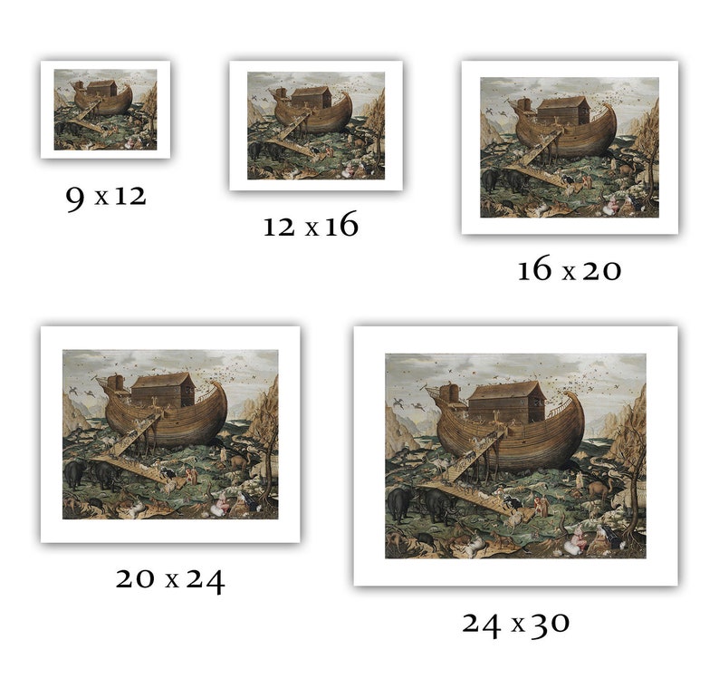 Simon De Myle : Noah's Ark on Mount Ararat 1570 Giclee - Etsy