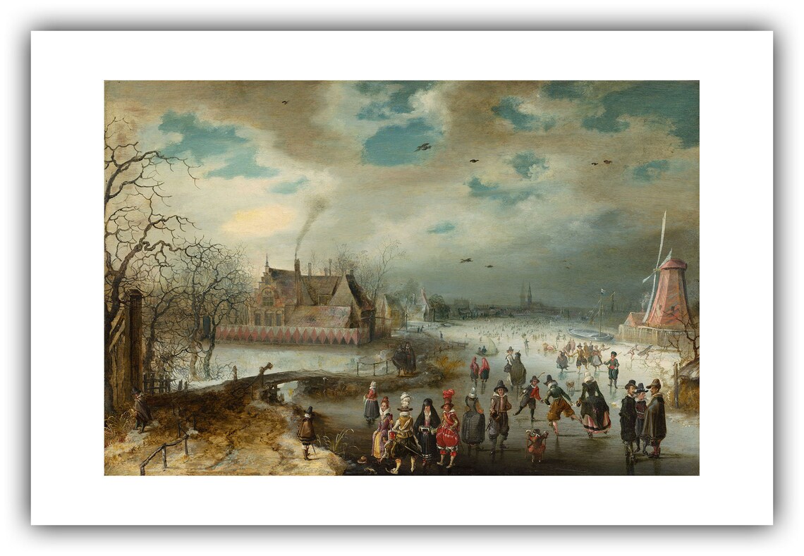 Adam Van Breen : Skating on the Frozen Amstel River 1611 - Etsy