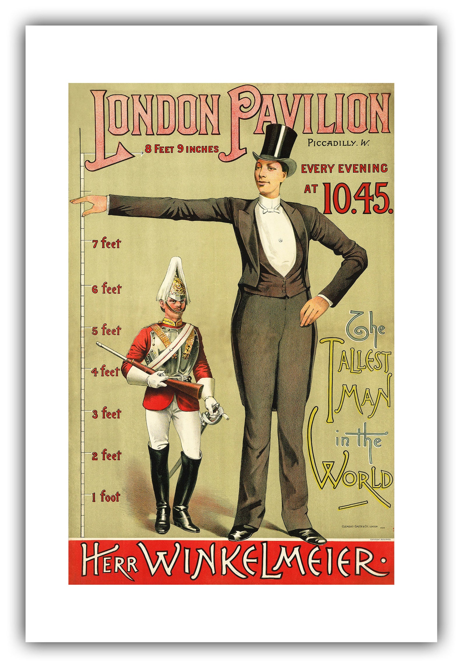 Freak Show Poster : London Pavilion - Herr Winkelmeier (c. 1887 ...