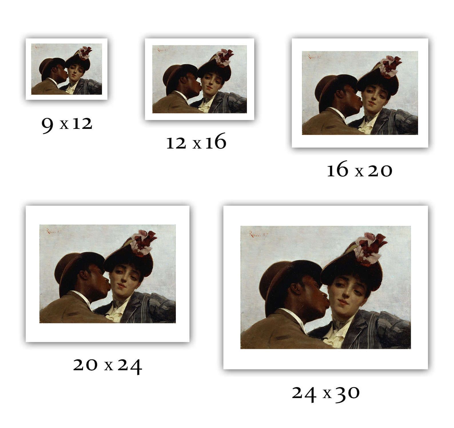 Theodore Jacques Ralli : the Kiss (1887) - Giclee Fine Art Print - Etsy