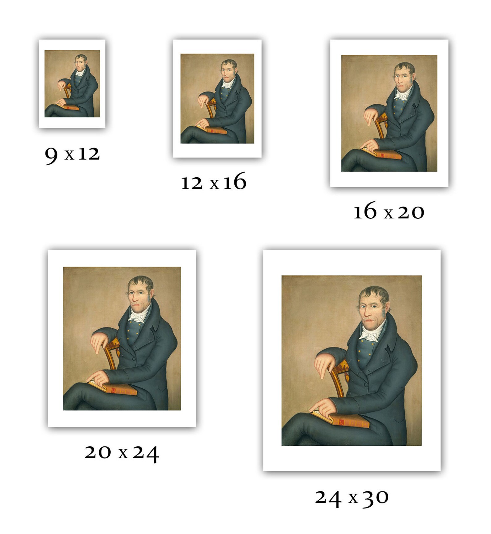 Ammi Phillips Folk Art : Joseph Slade (1816) - Giclee Fine Art Print - Etsy