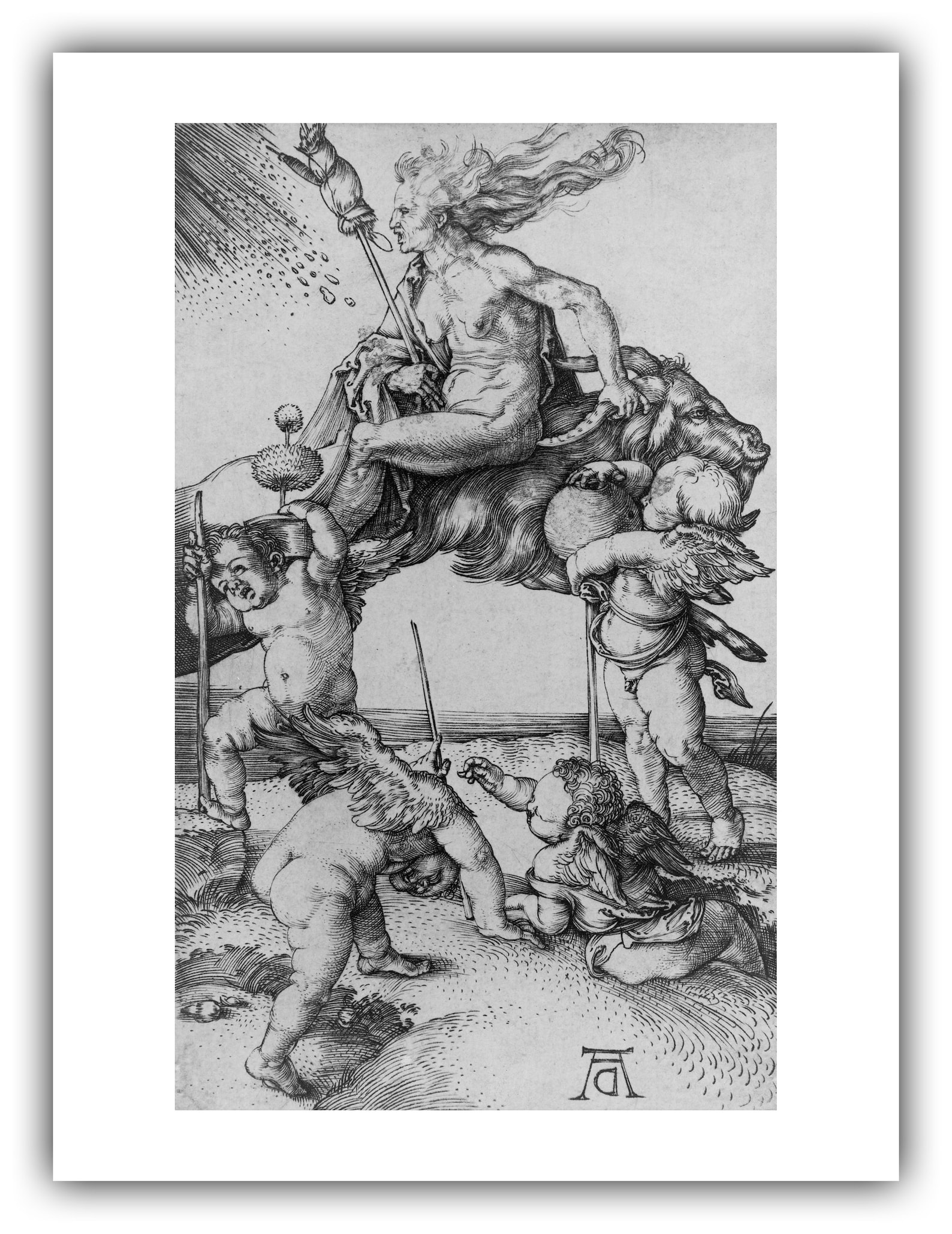 Albrecht Durer : Witch Riding Backwards on a Goat | Etsy