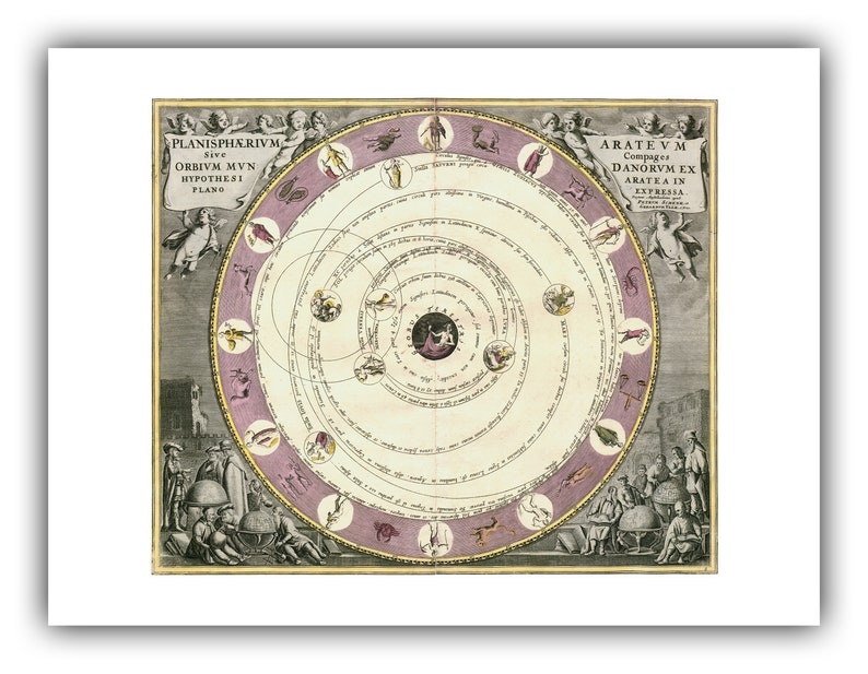 Andreas Cellarius : the Planisphere of Aratus plate 8 - Etsy