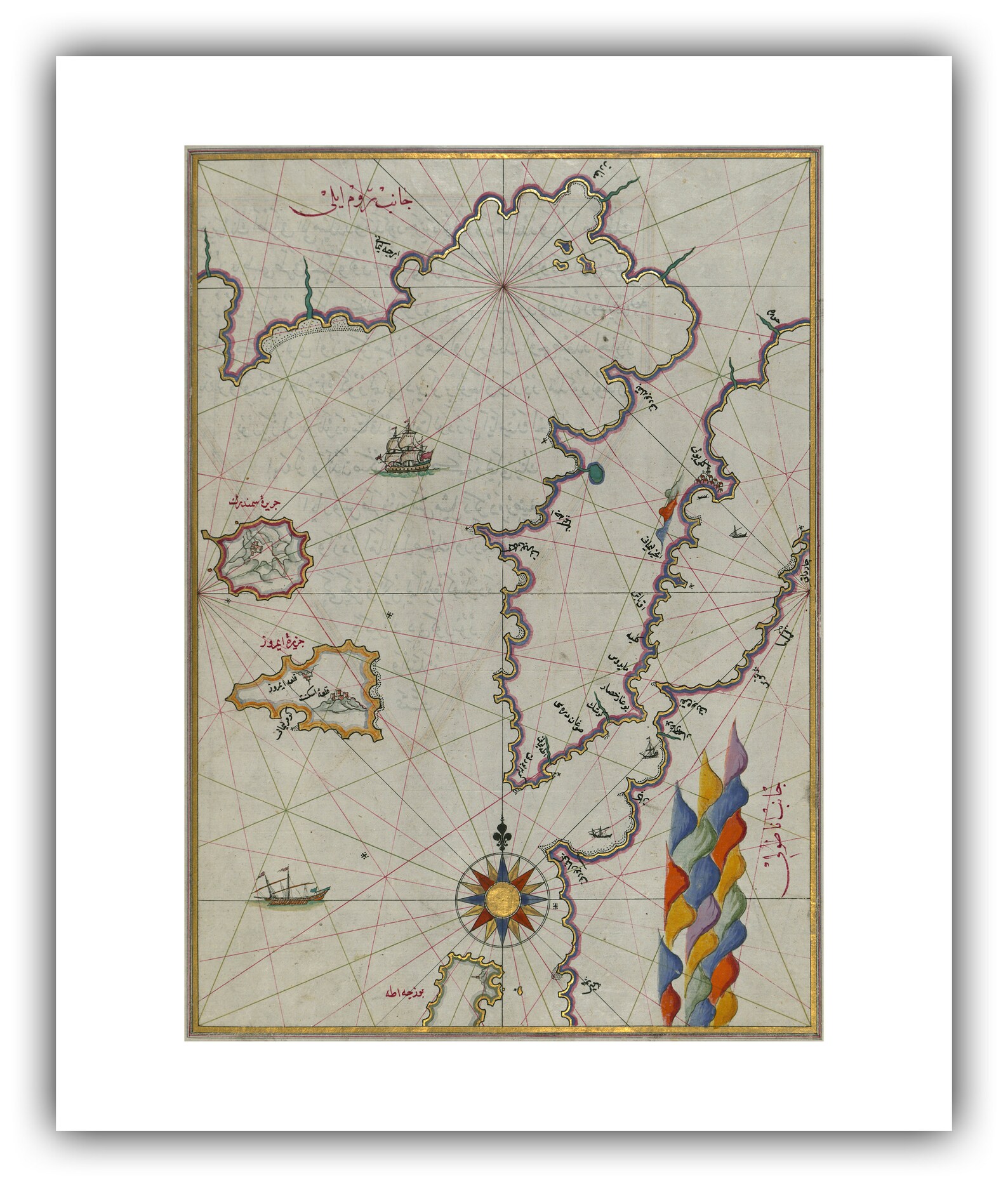 Piri Reis (muhyiddin Piri Bey) : Map of the Islands of Semendrek and ...
