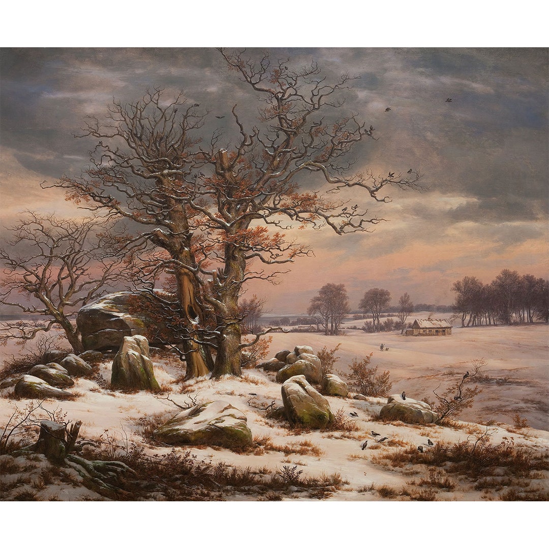 Johan Christian Dahl : Winter Landscape Near Vordingborg, Denmark (1829 ...