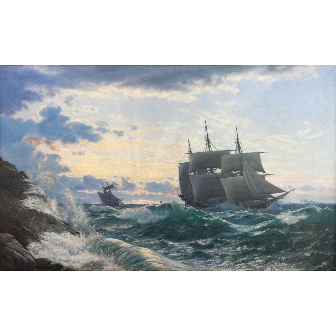 Carl Rasmussen : Ships Clear Land the Morning After a Storm (1878 ...