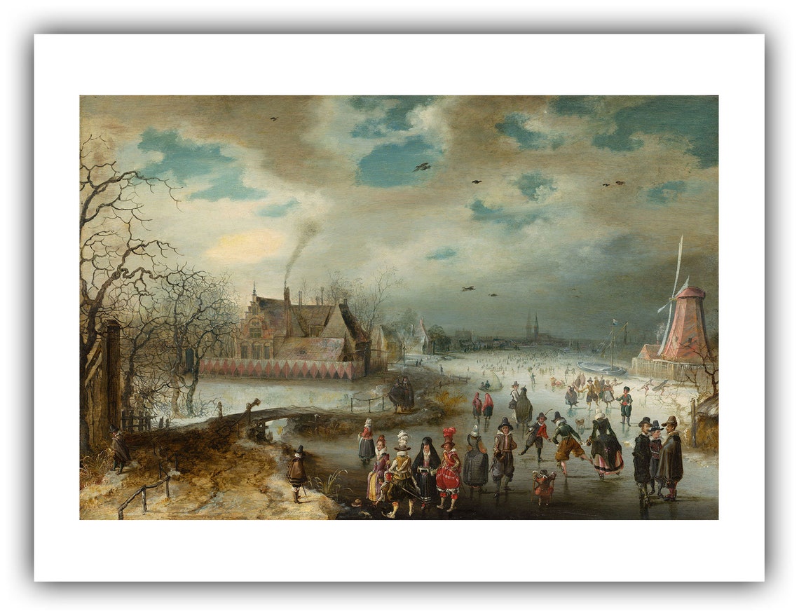 Adam Van Breen : Skating on the Frozen Amstel River 1611 - Etsy