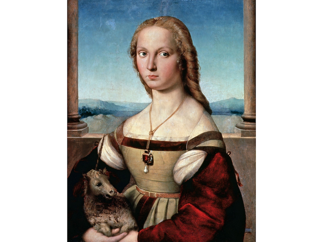 Raphael : Young Woman With Unicorn (c. 1505-1506) - Giclee Fine Art ...