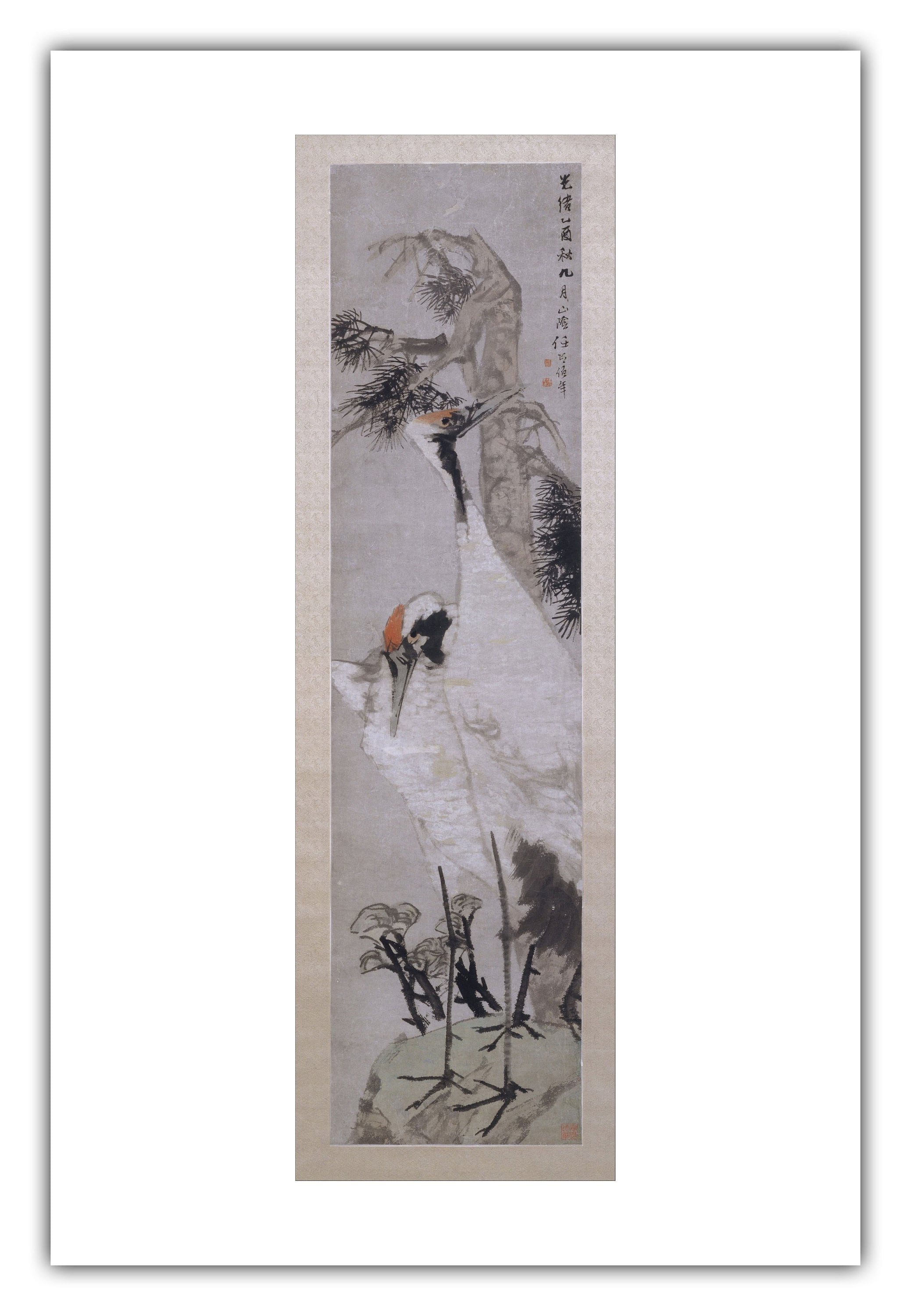 Giclée - Giclee Fine Art Print Lichen : Cranes Ren Yi 1885 Pine Tree ...