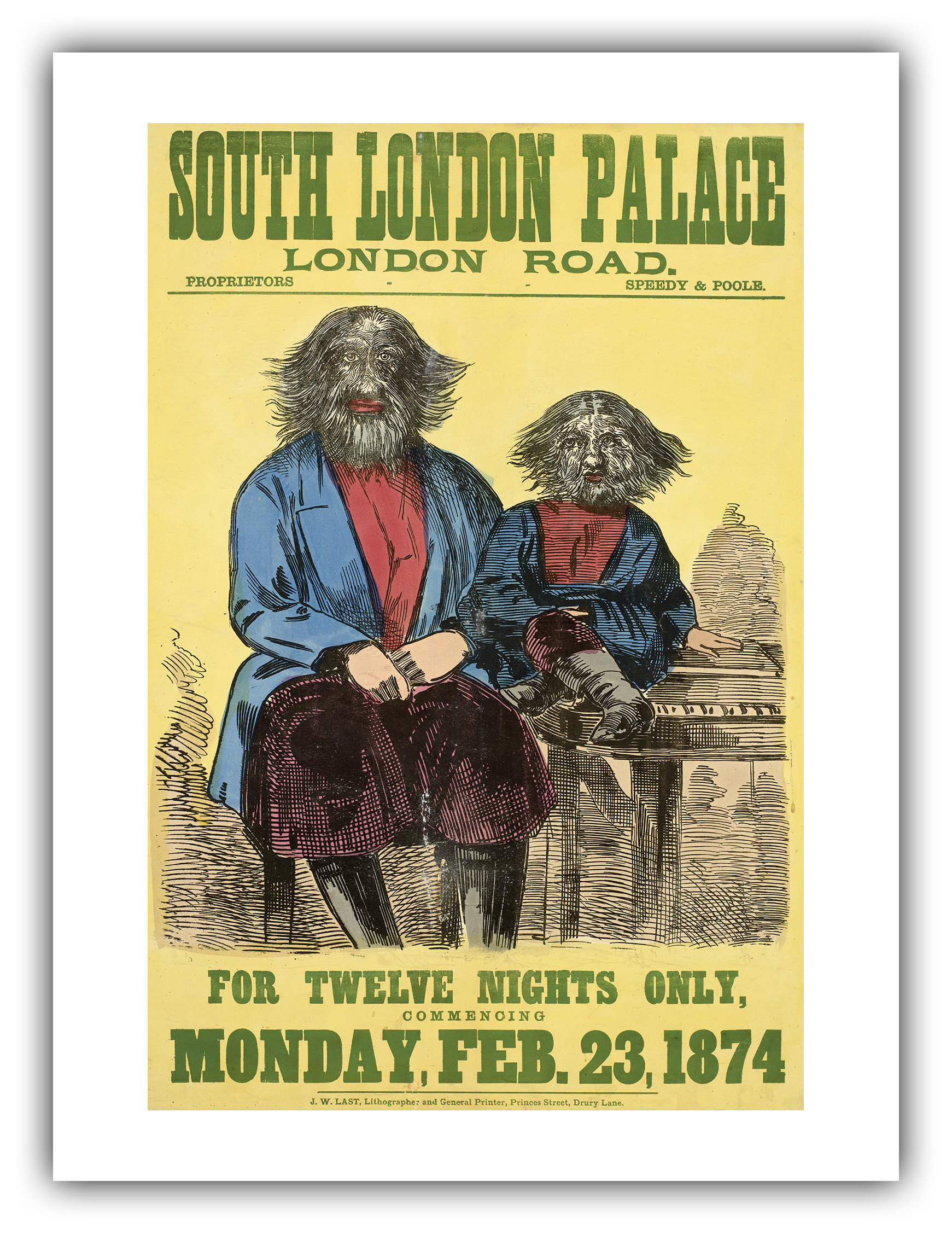 Freak Show Poster : South London Palace - for Twelve Nights Only (1874 ...