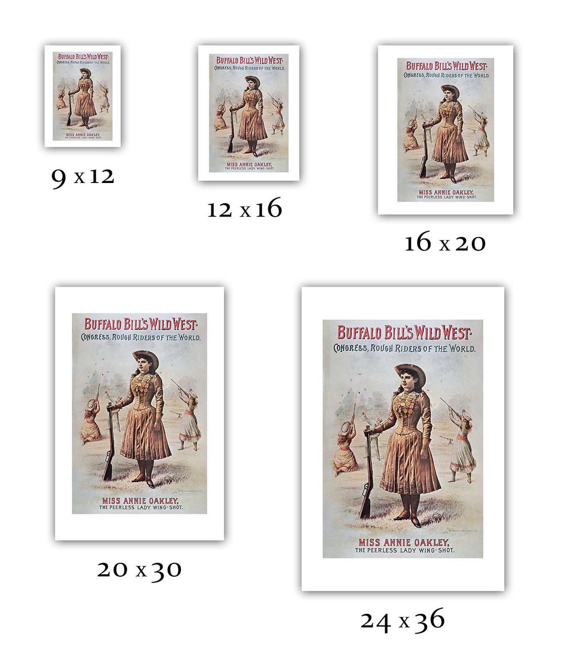 Poster for Buffalo Bill's Wild West Show, Featuring Annie Oakley (c ...