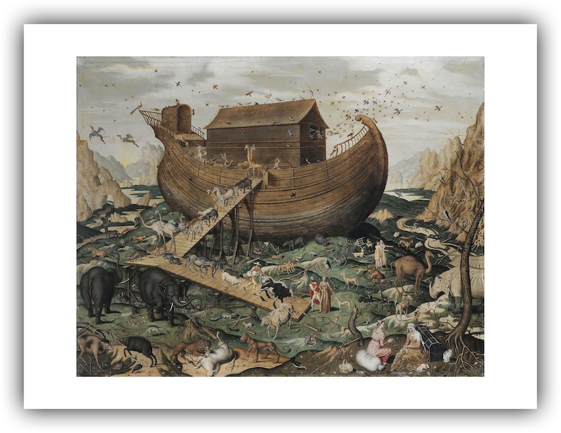Simon De Myle : Noah's Ark on Mount Ararat 1570 Giclee - Etsy