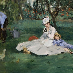 Edouard Manet : the Monet Family in Their Garden at Argenteuil (1874 ...