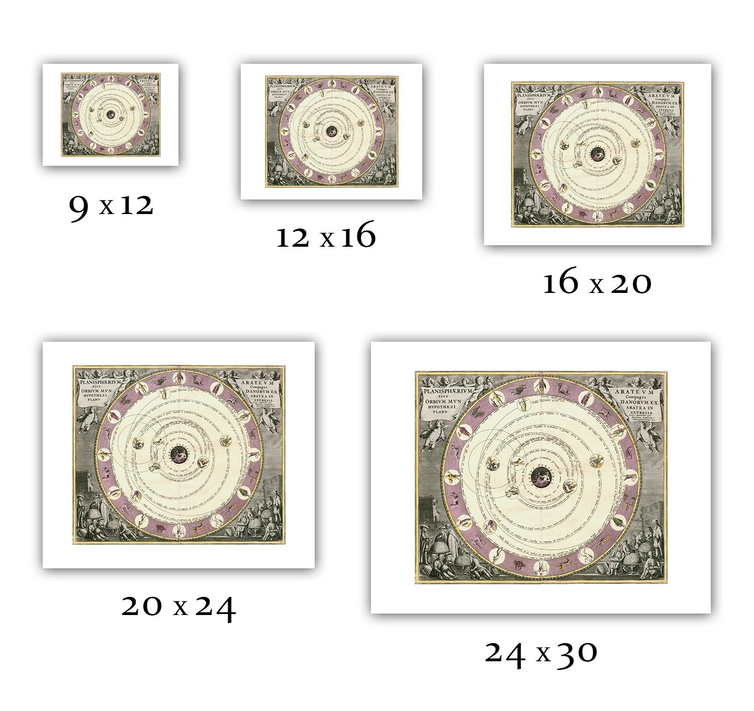 Andreas Cellarius : the Planisphere of Aratus plate | Etsy