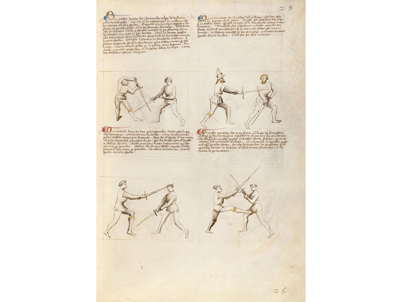 Fiore Dei Liberi : Combat With Sword / Fencing fol. 26 the - Etsy