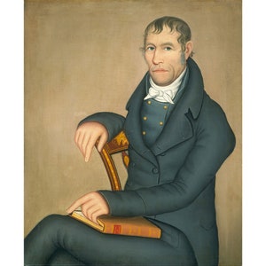 Ammi Phillips Folk Art : Joseph Slade (1816) - Giclee Fine Art Print - Etsy