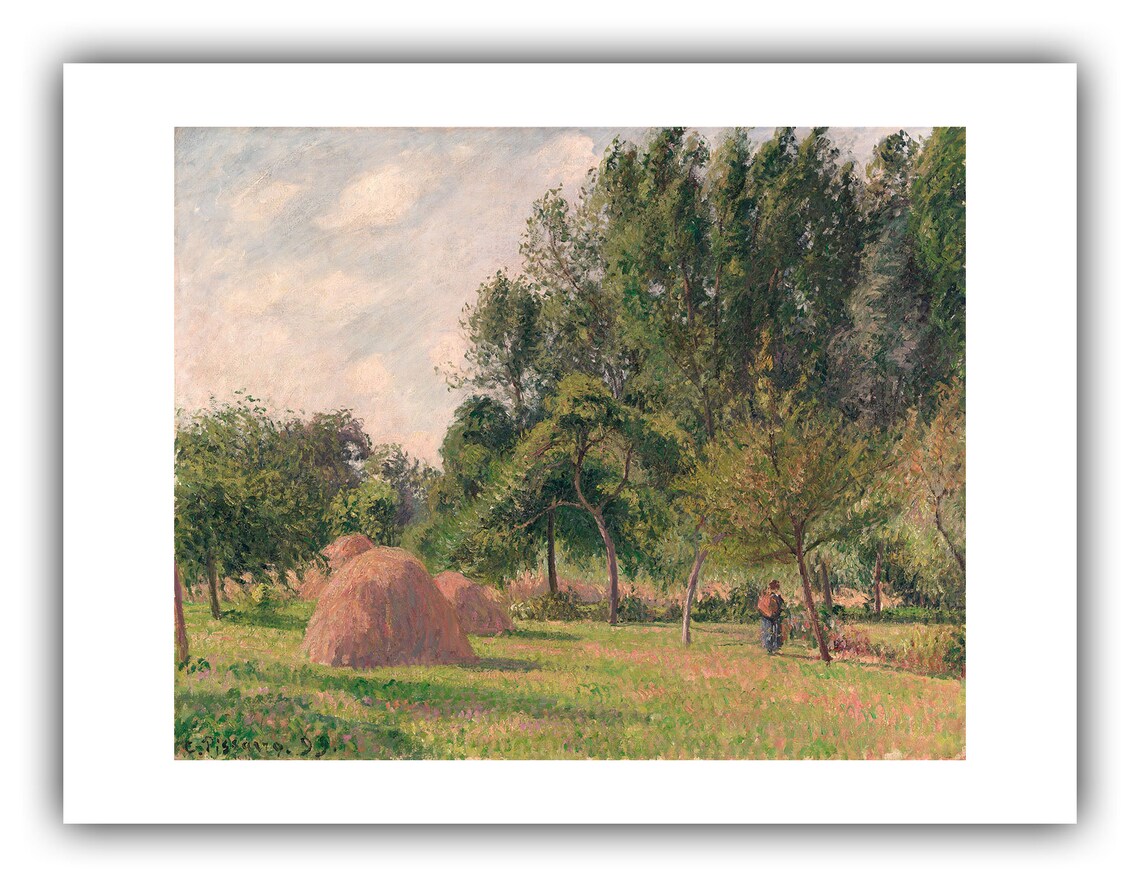 Camille Pissarro : haystacks Morning Eragny | Etsy