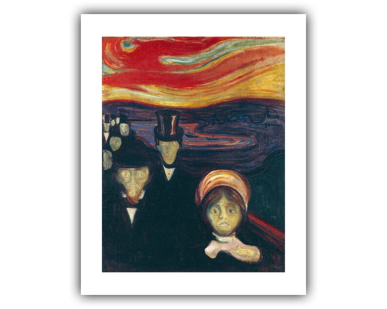 Edvard Munch : anxiety 1894 Giclee Fine Art | Etsy