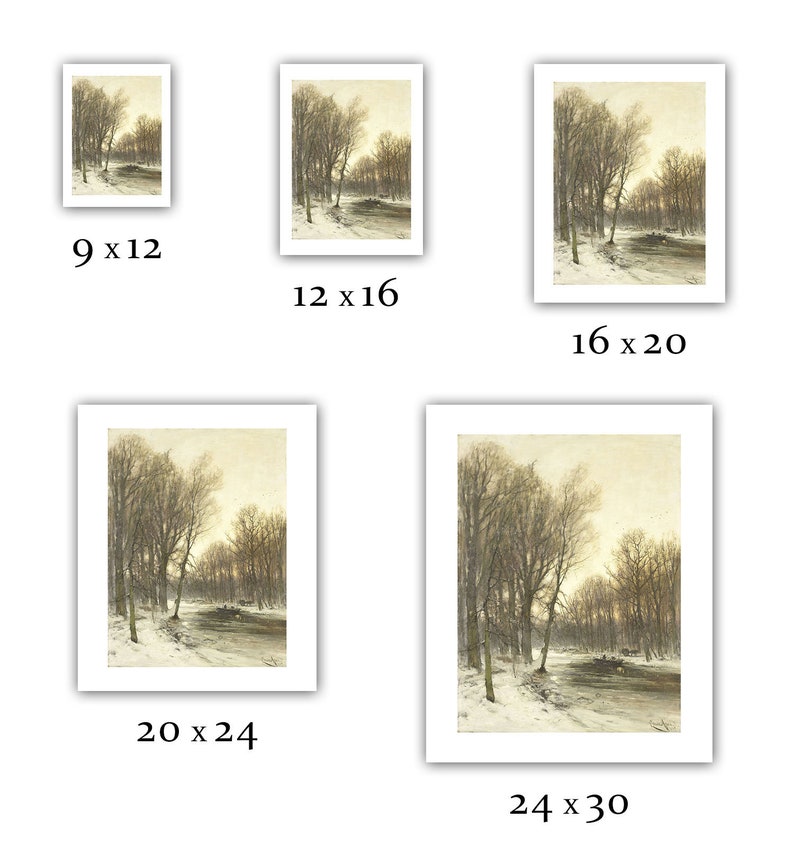 Louis Apol : an Afternoon View of Snowy Woods c. 1880-1936 - Etsy