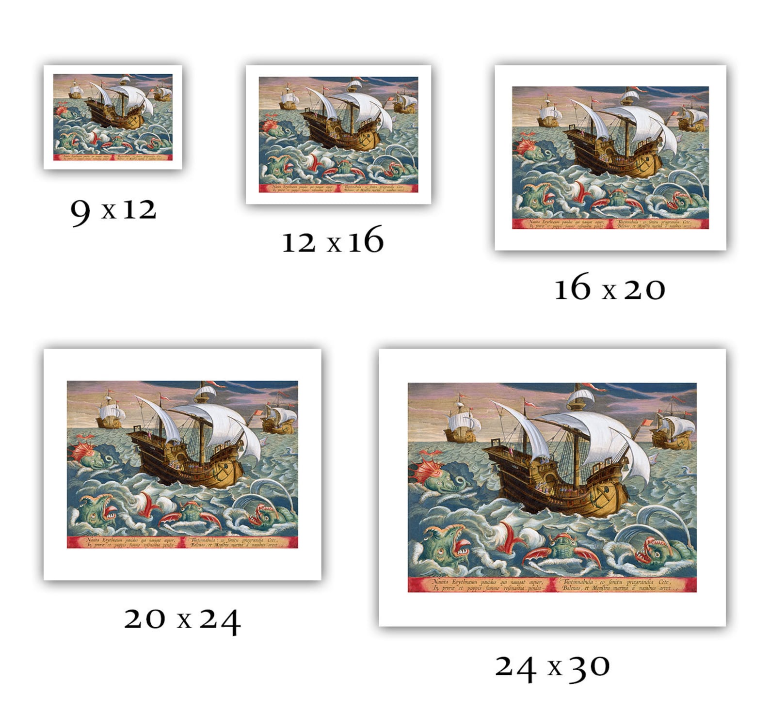 Hans Collaert the Younger : Hunting Sea Creatures (1600s) - Giclee Fine ...