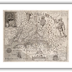 Captain John Smith : Map of Virginia (1612) - Giclee Fine Art Print - Etsy