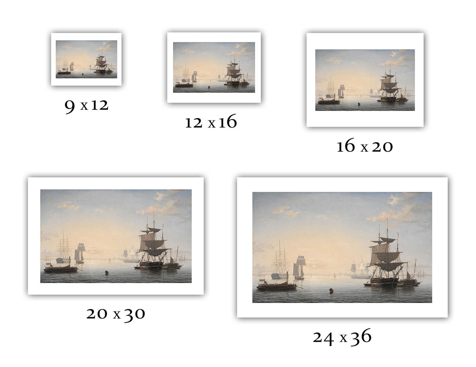 Fitz Henry Lane : Harbor of Boston, With the City in the Distance (c ...