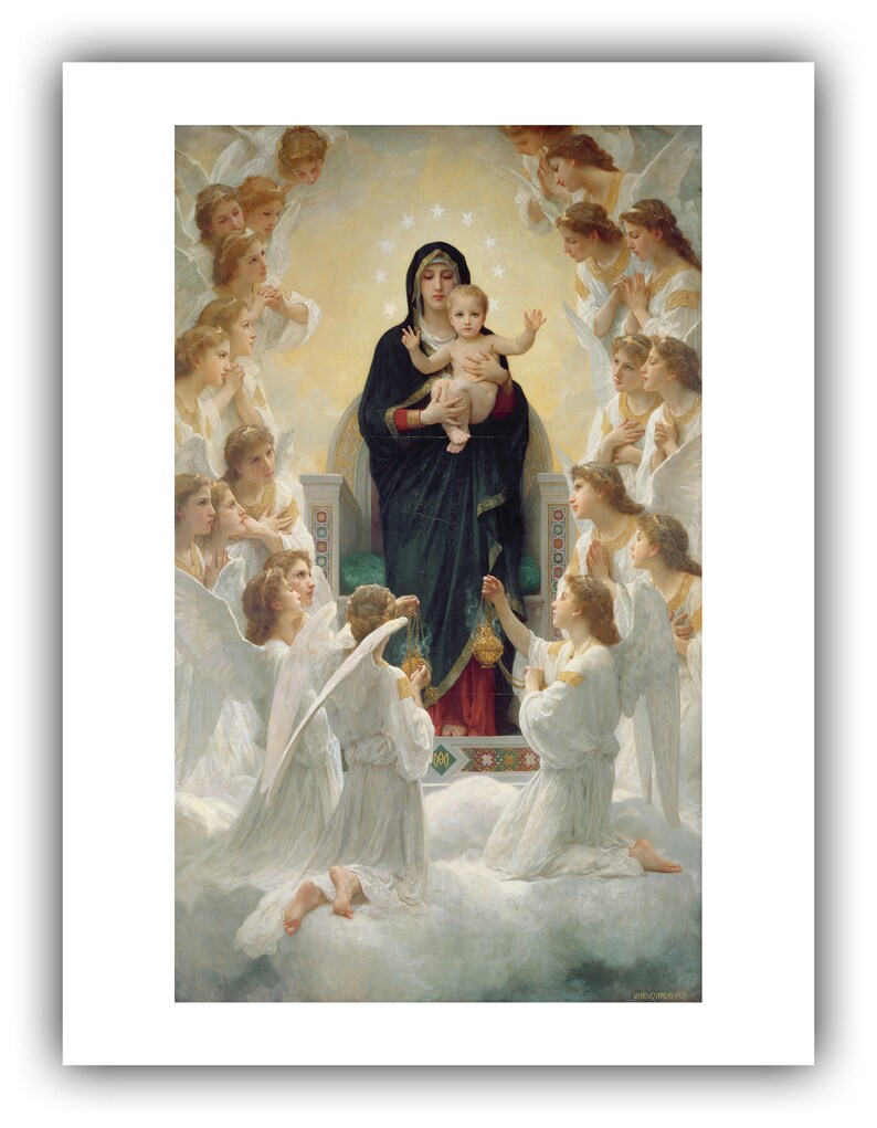 William-adolphe Bouguereau : the Virgin With Angels 1900 - Etsy