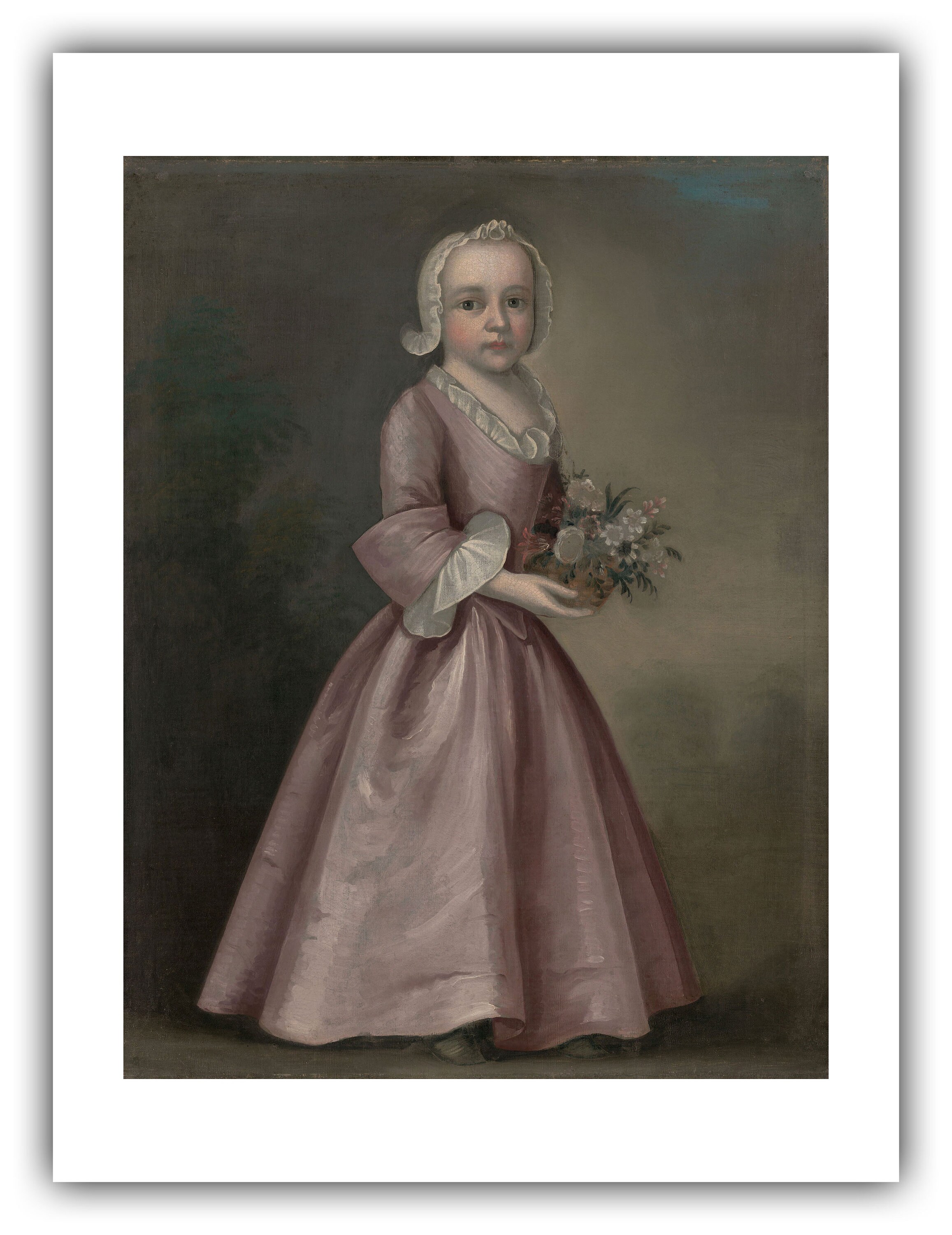 Joseph Badger : Little Girl Holding Flowers (c. 1750-1760) - Giclee ...
