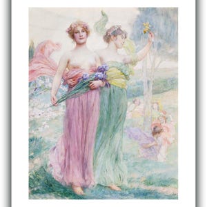 Henry Siddons Mowbray : Floreal (c. 1895-1897) - Giclee Fine Art Print ...