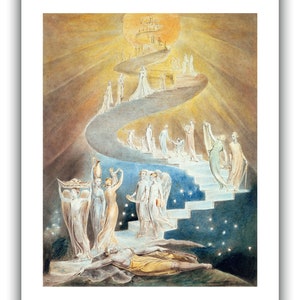 William Blake : Jacob's Ladder (c. 1799-1807) - Giclee Fine Art Print ...