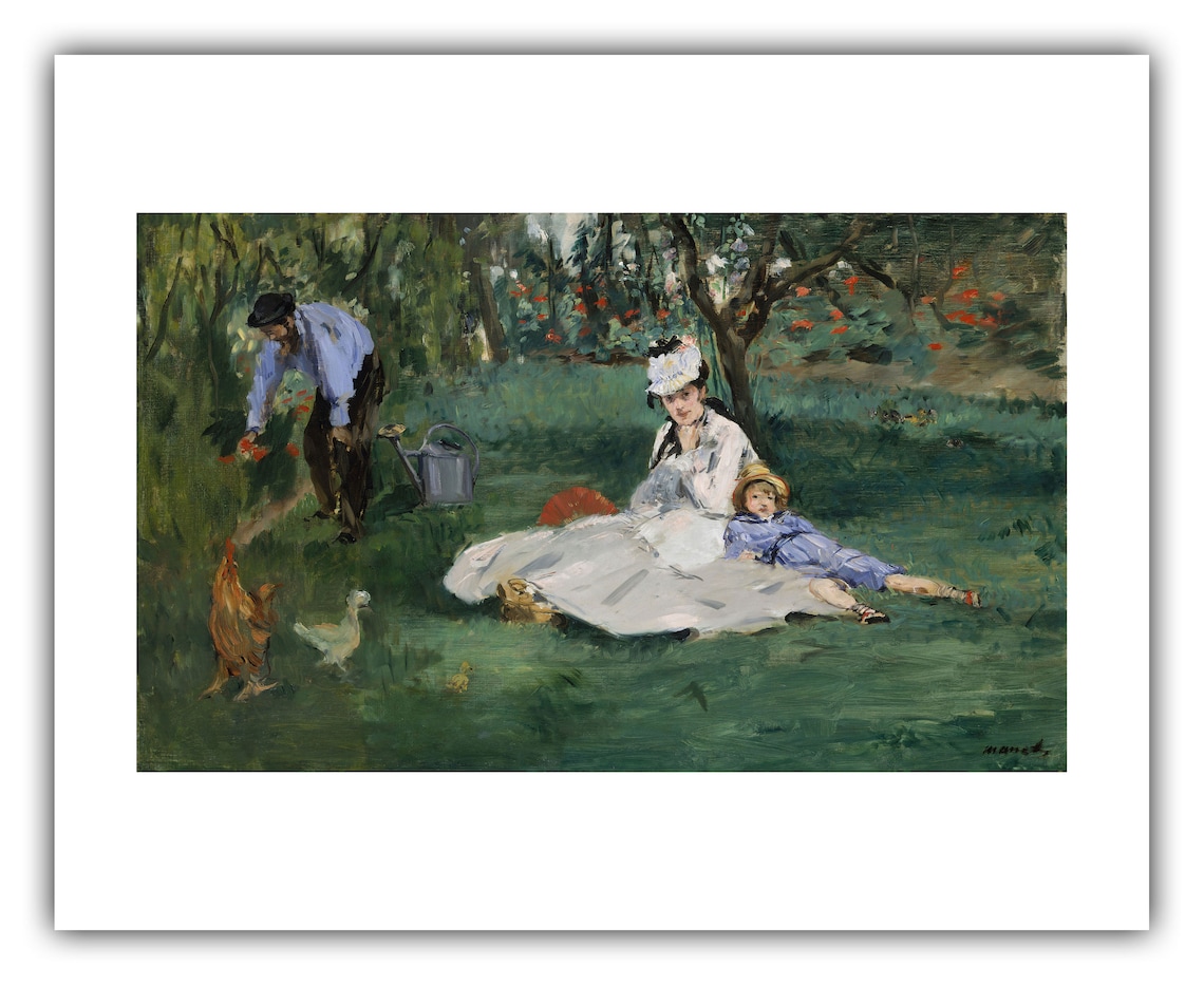 Edouard Manet : the Monet Family in Their Garden at Argenteuil (1874 ...
