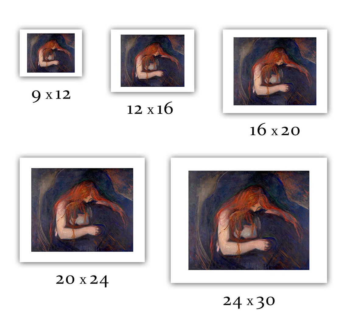 Edvard Munch : Vampire love and Pain 1895 Giclee Fine - Etsy