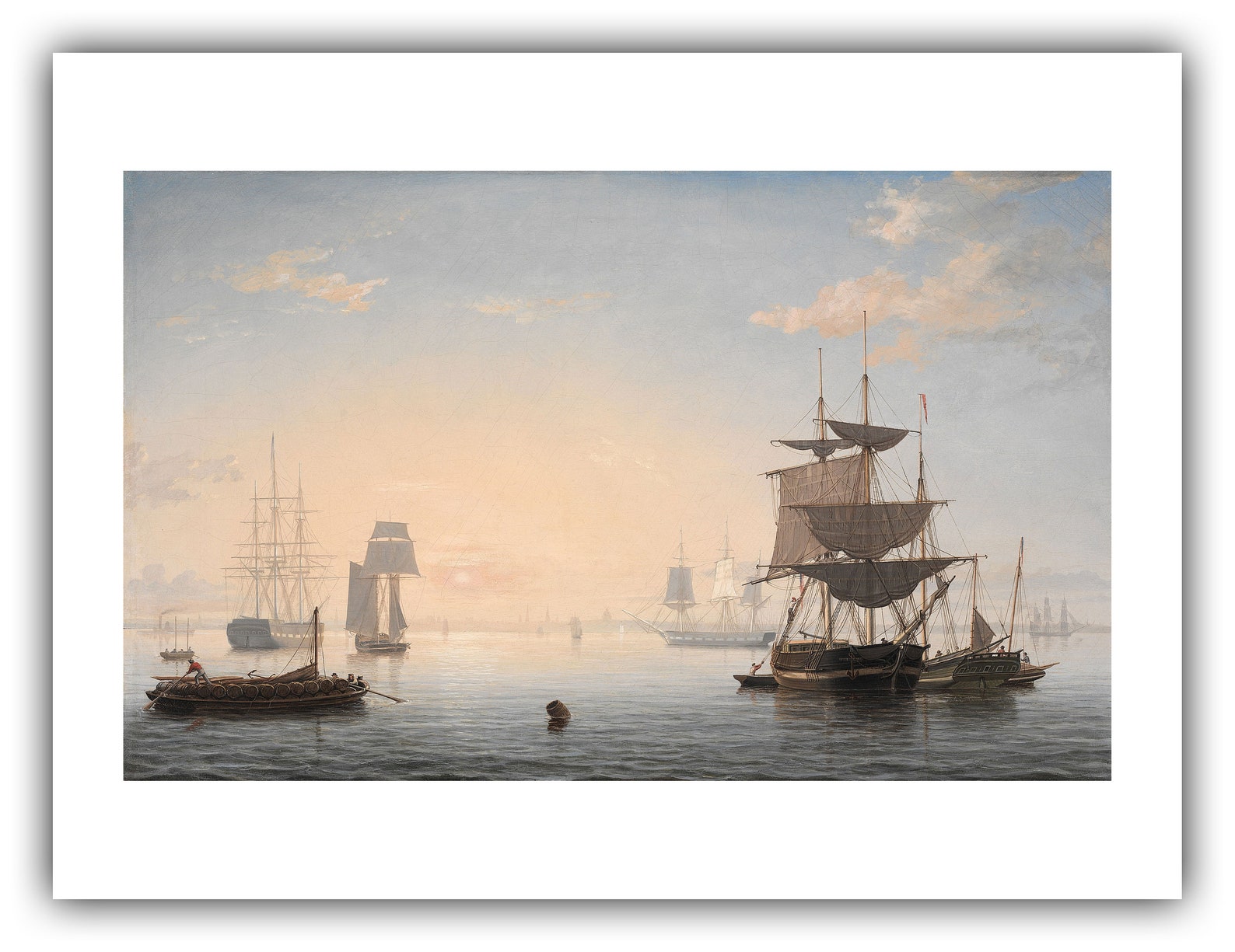Fitz Henry Lane : Harbor of Boston, With the City in the Distance (c ...