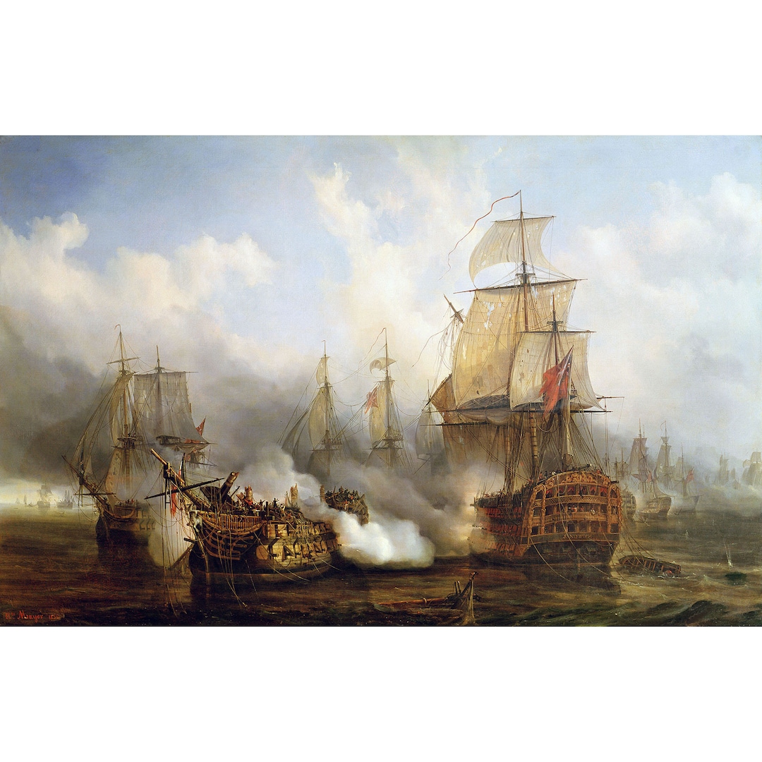 Auguste Etienne Francois Mayer : the Redoutable at Trafalgar, 21st ...