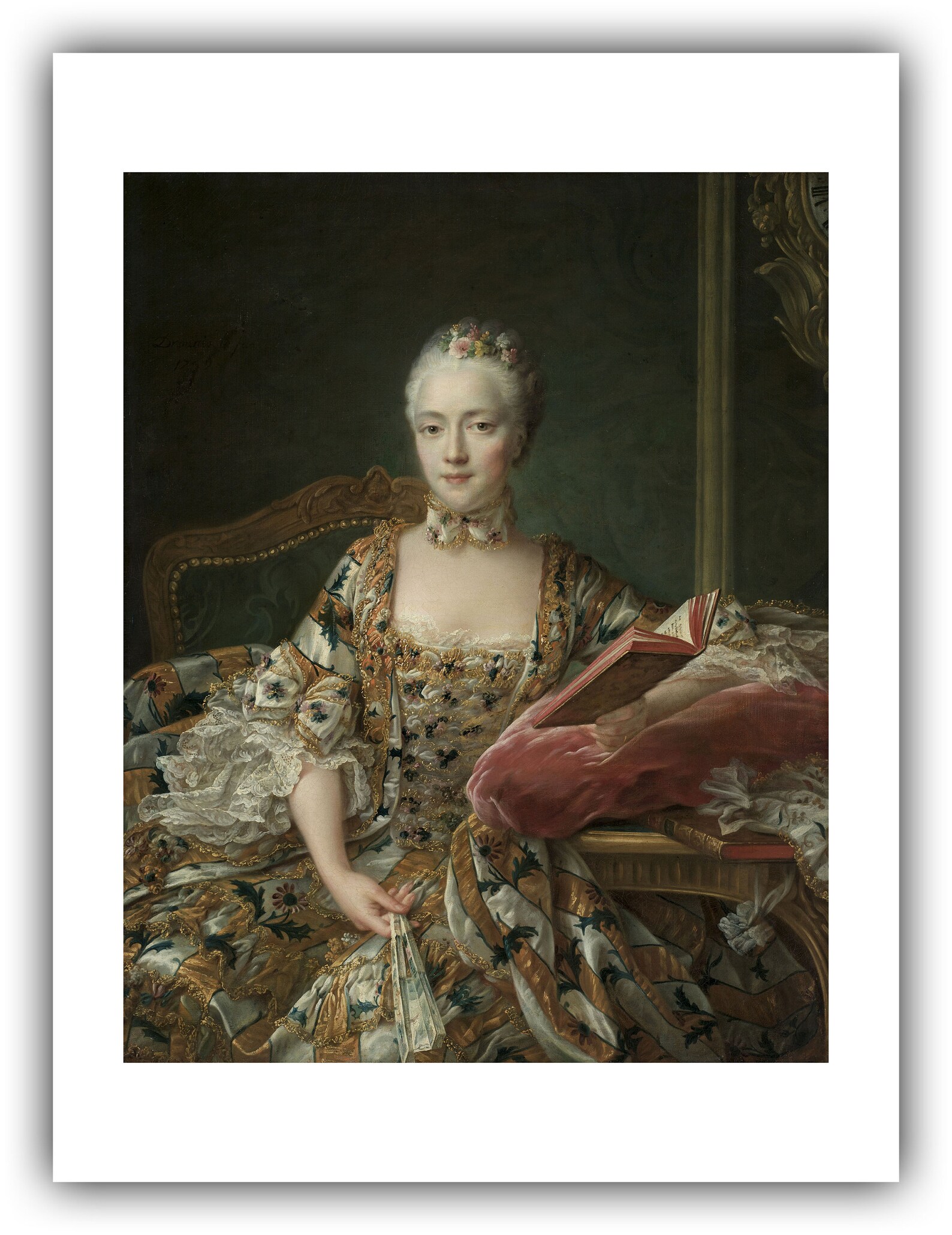 Francois-hubert Drouais : Portrait of the Marquise D'aguirandes (1759 ...